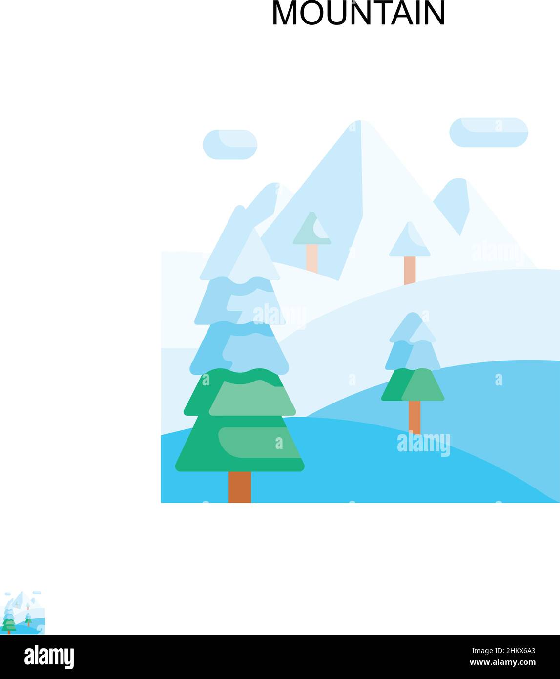 Mountain Simple vector icon. Illustration symbol design template for ...