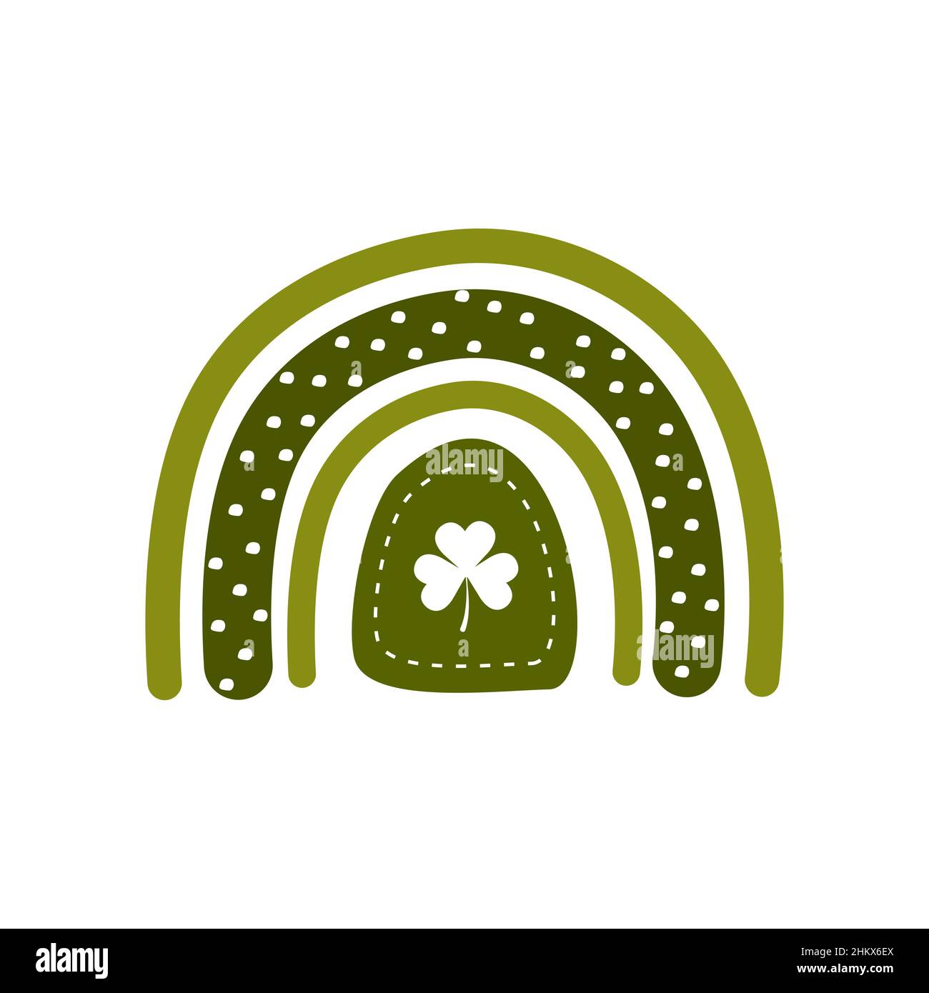 St. Patrick day rainbow in boho style. Bohemian illustration for irish ...