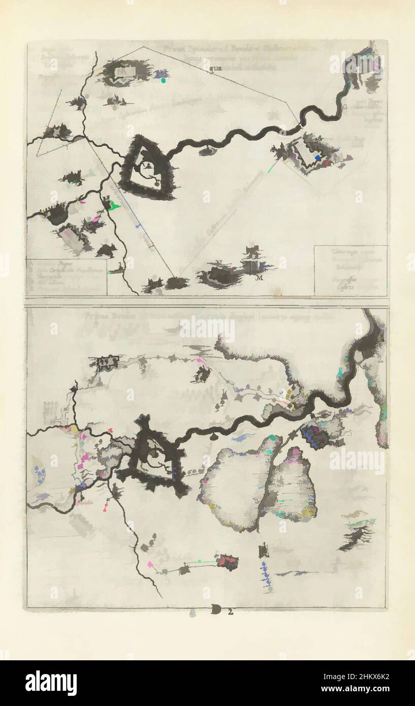 Art inspired by Sheet with two maps of the siege of Breda, 1624-1625 ...