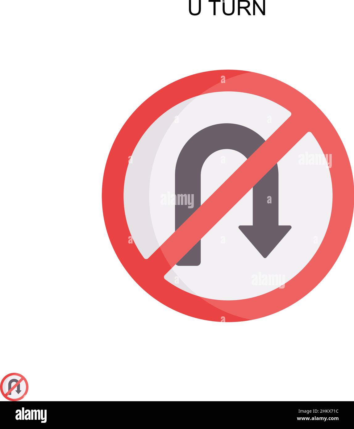 U turn Simple vector icon. Illustration symbol design template for web ...