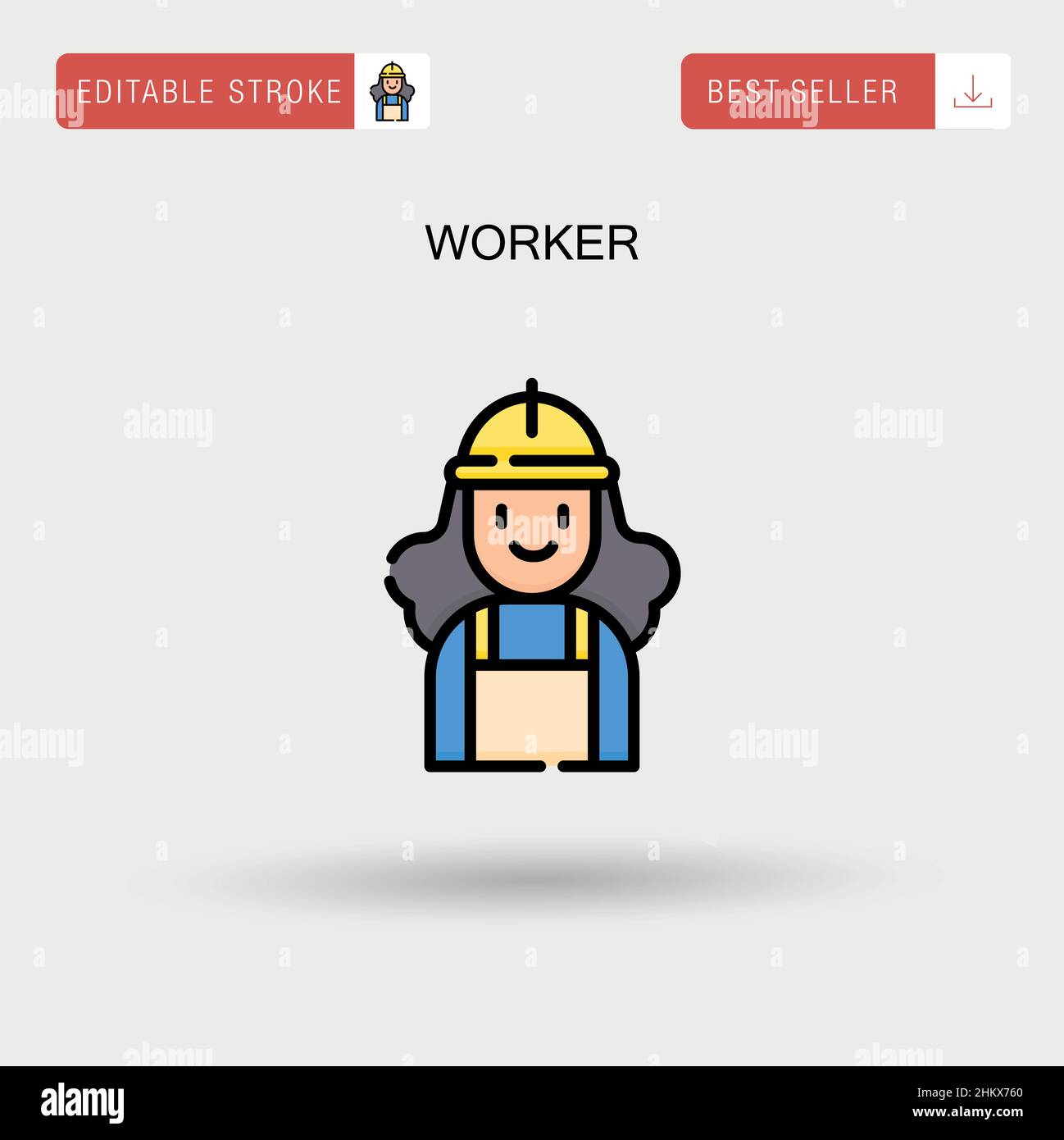Worker Simple vector icon Stock Vector Image & Art - Alamy
