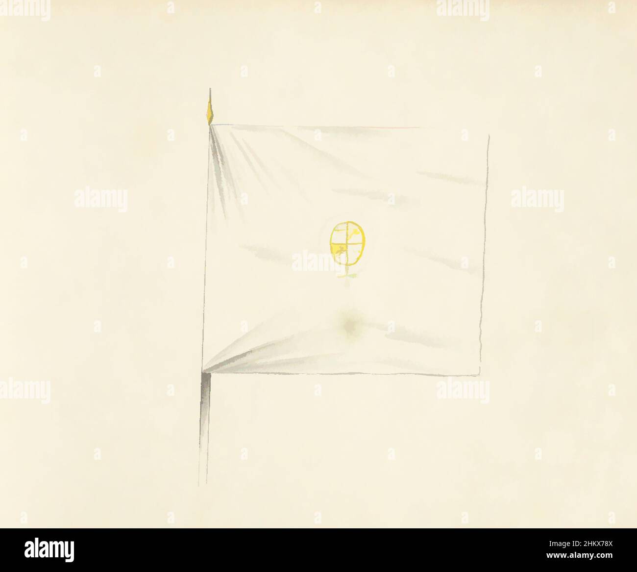 Art inspired by French banner captured at Ath, 1706, French banner ...