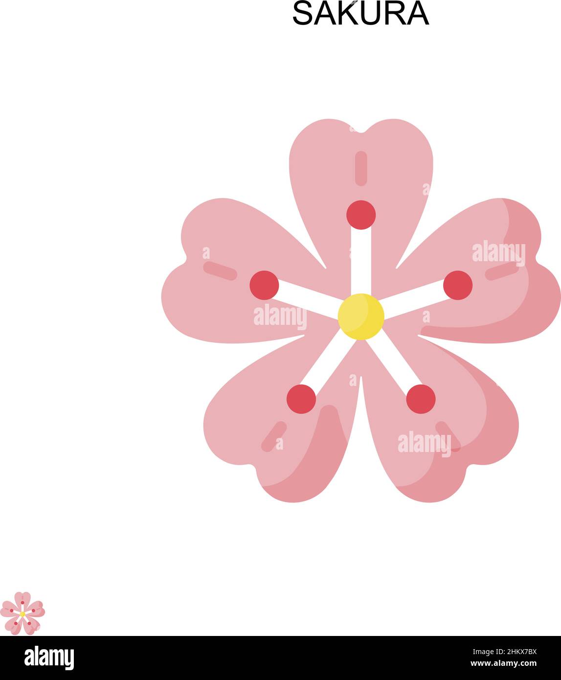 Sakura Simple vector icon. Illustration symbol design template for web ...