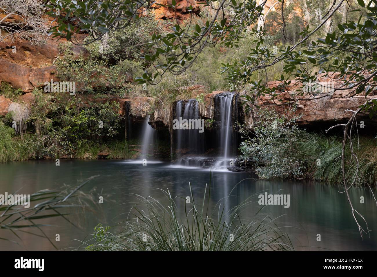a morning side view of the popular fern pool at dales gorge in karijini ...