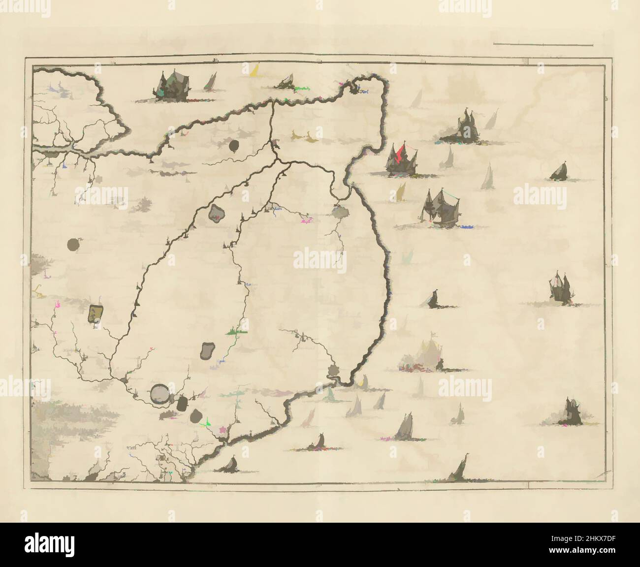 Art inspired by Map of Southwest England, 1709, Partie de l'Angleterre ...