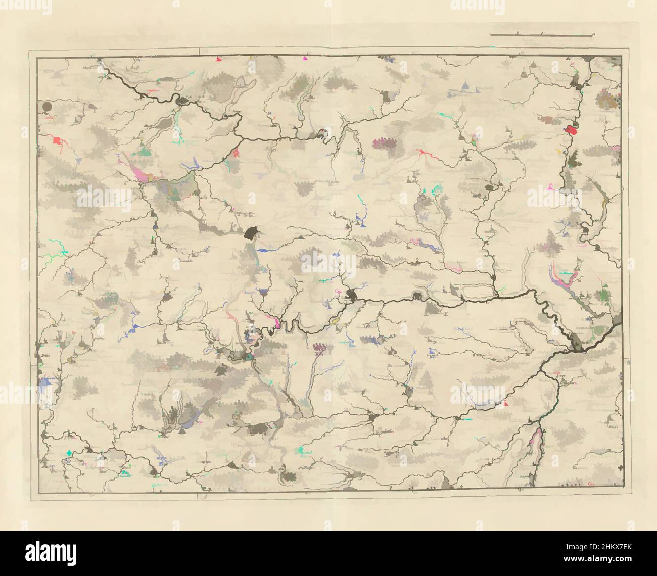Art inspired by Map of Luxembourg, 1727, Les environs de Luxembourg ...