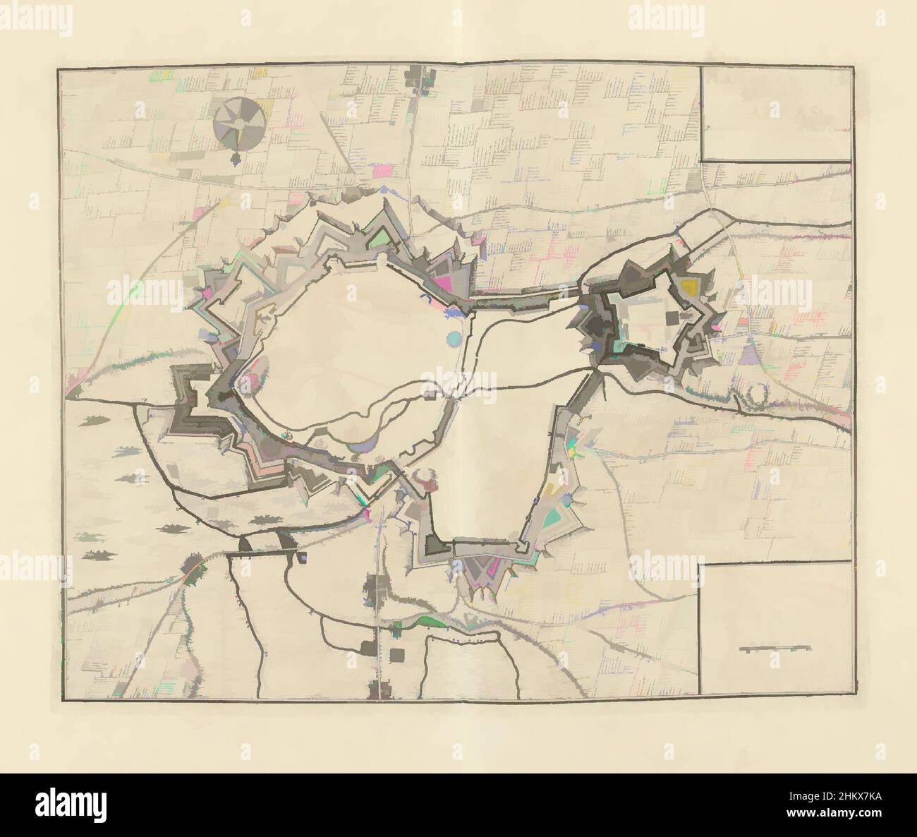 Art inspired by Map of Arras, 1710, Plan de la Ville et Citadelle d ...