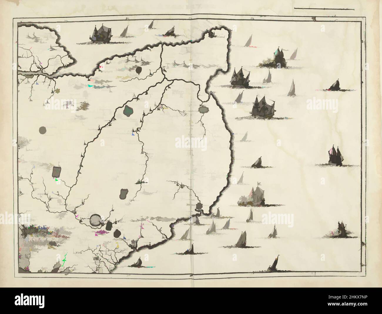 Art inspired by Map of Southwest England, 1709, Partie de l'Angleterre ...