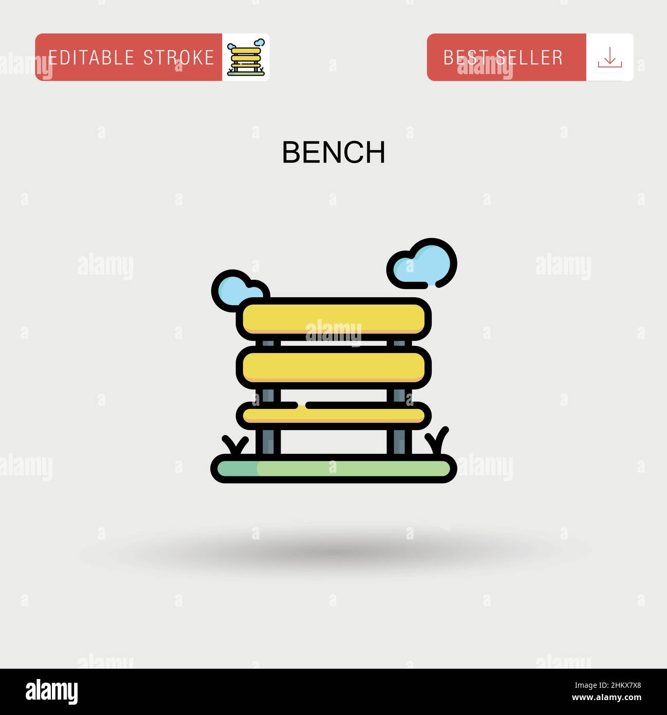 Old white wooden bench Stock Vector Images - Alamy
