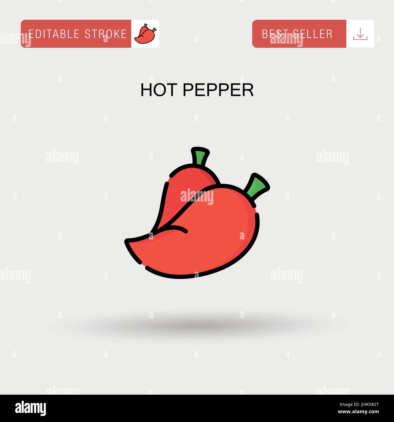 Hot pepper Simple vector icon Stock Vector Image & Art - Alamy