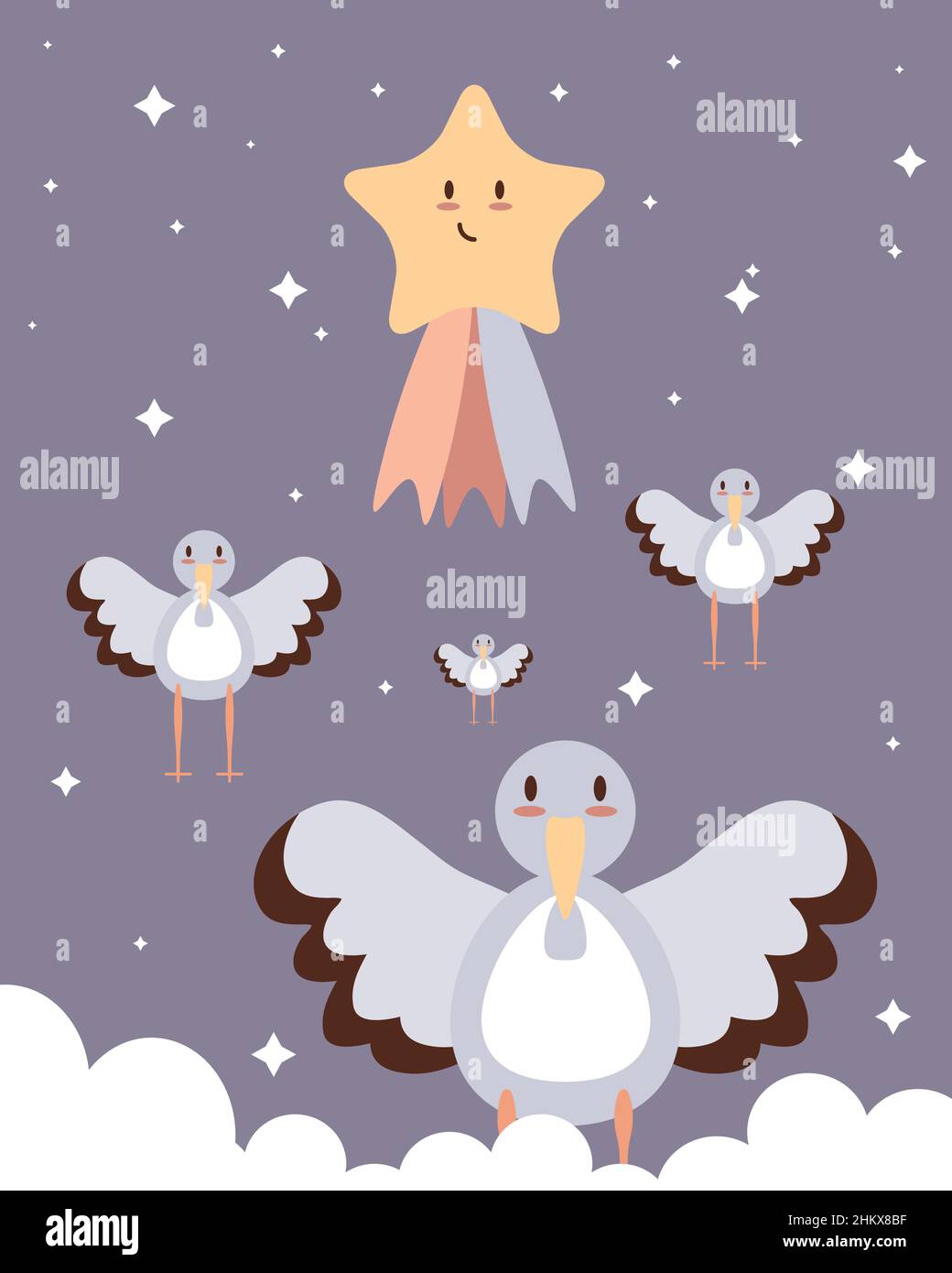 Cute shooting star cloud Stock Vector Images - Alamy