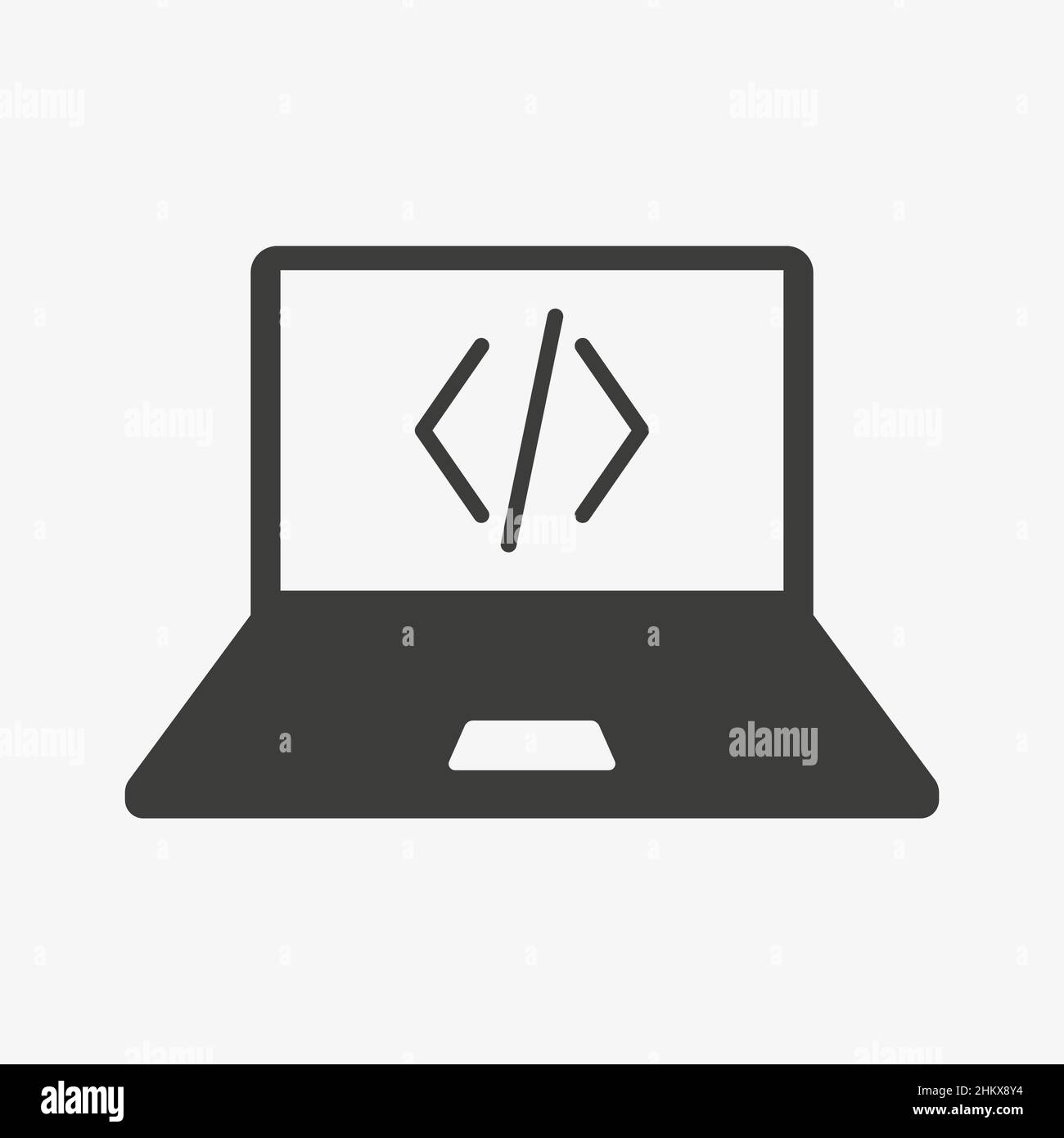 Coding vector icon on laptop screen. Code symbol Stock Vector Image ... Coding vector icon on laptop screen. Code symbol Stock Vector Image ...
