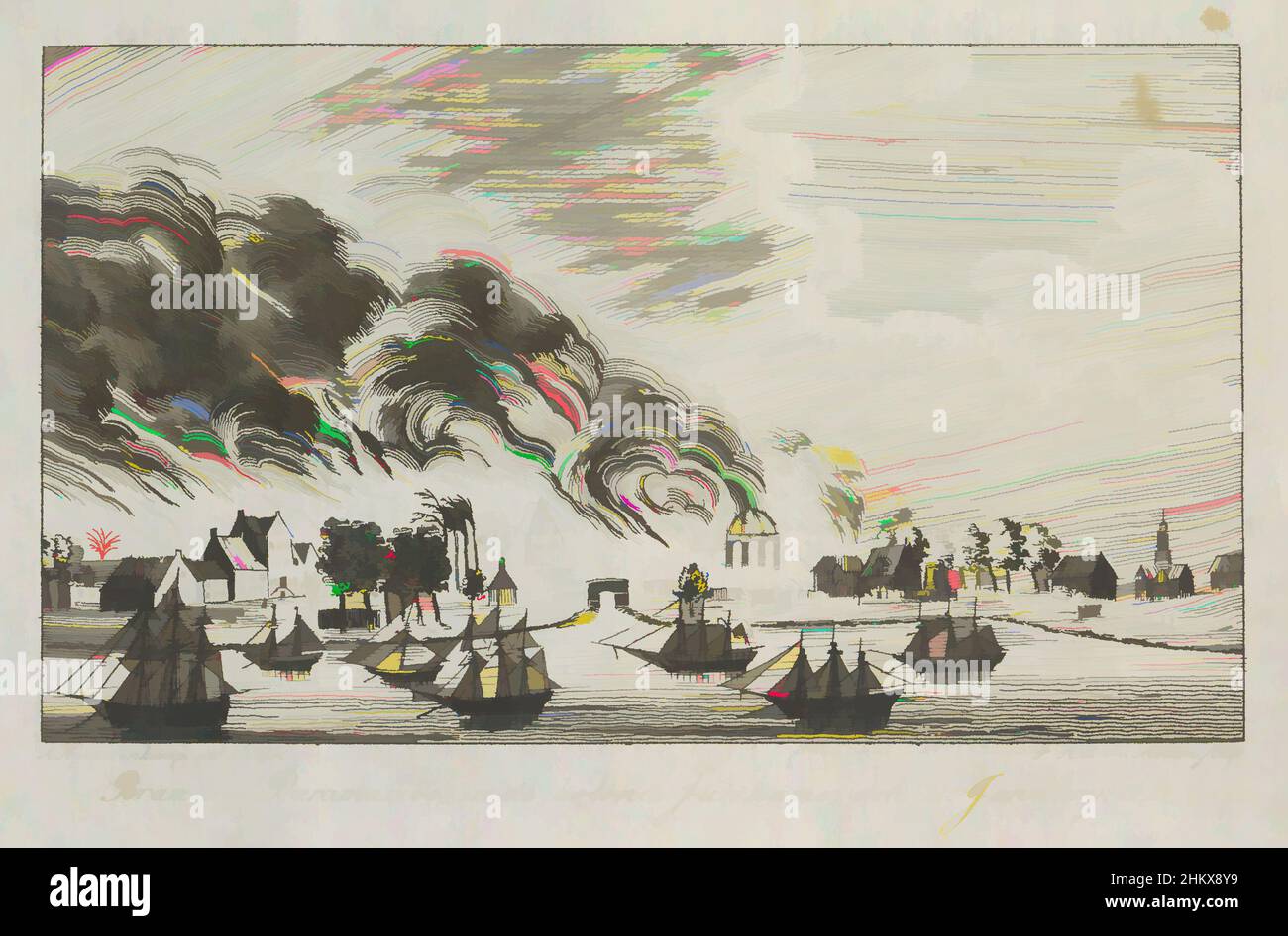 Art inspired by Fire in Paramaribo, 1821, Fire at Paramaribo, in the ...
