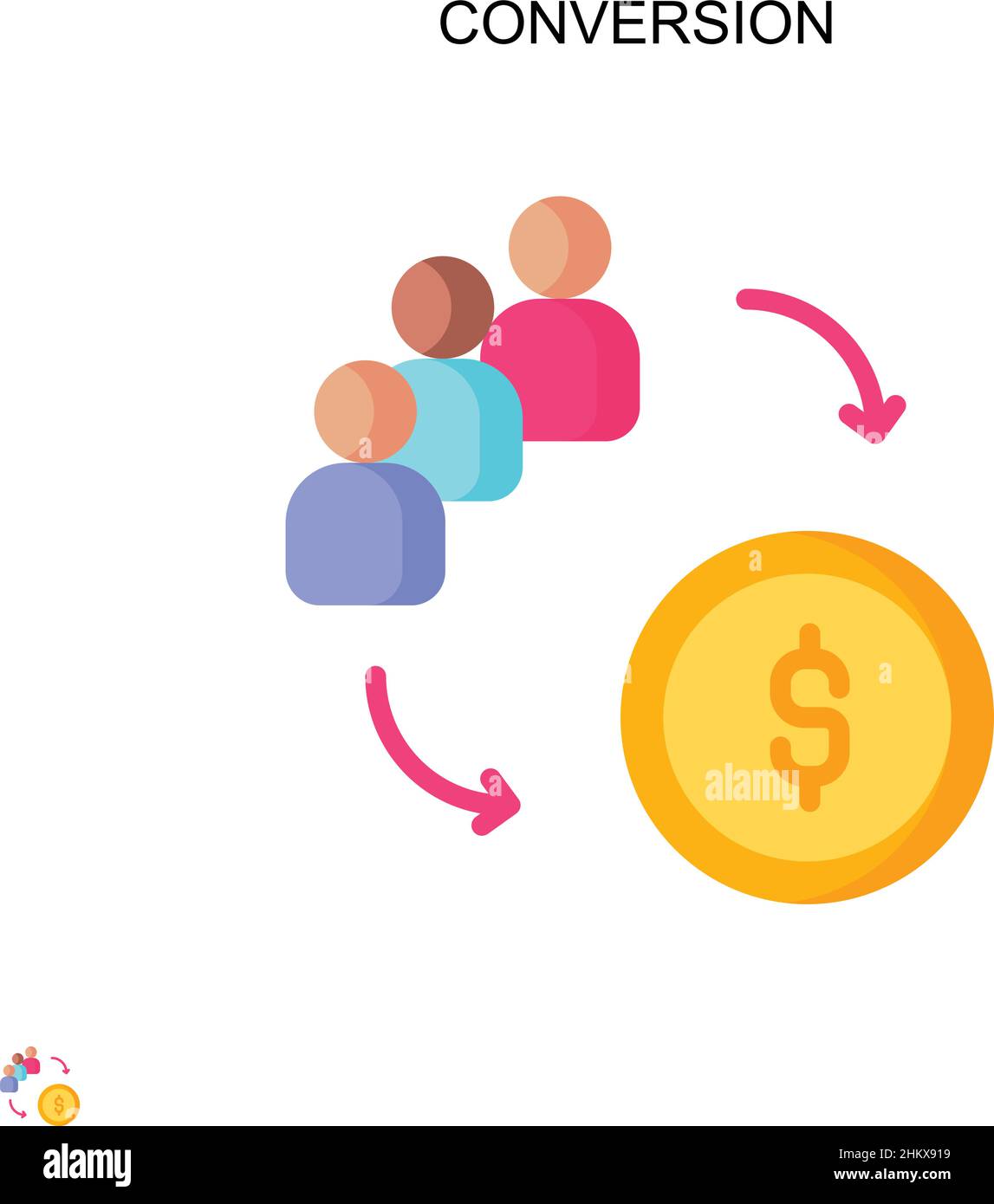 Conversion Simple vector icon. Illustration symbol design template for ...