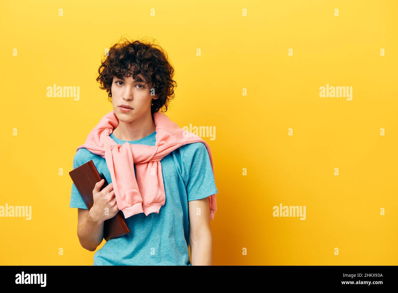 guy education with notepad hand gesture isolated backgrounds Stock ...