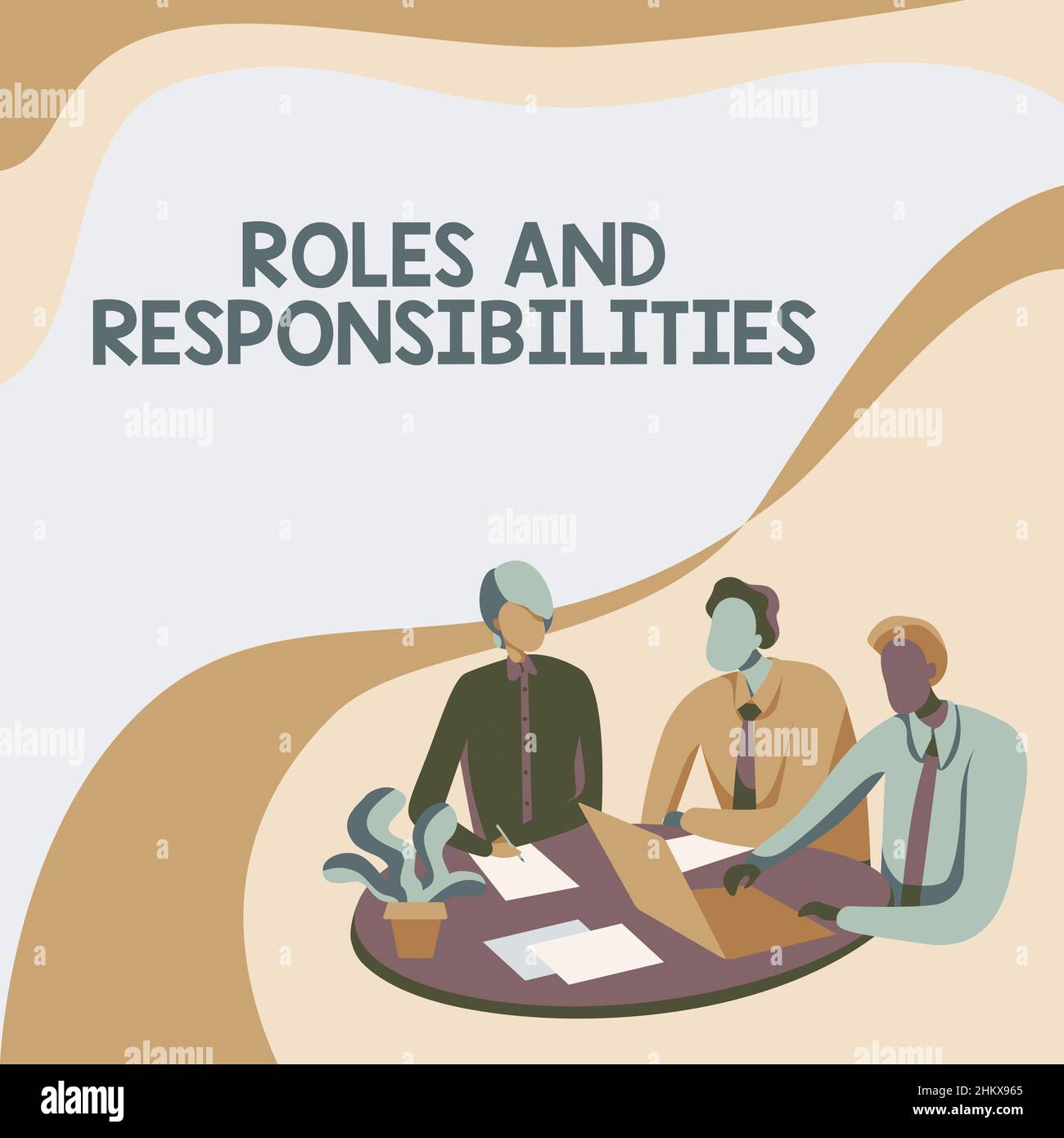 Conceptual caption Roles And Responsibilities. Business overview ...