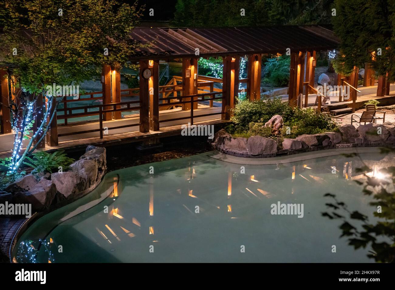 Thermal pool at the Harrison Hot Springs Resort, BC, Canada Stock Photo ...