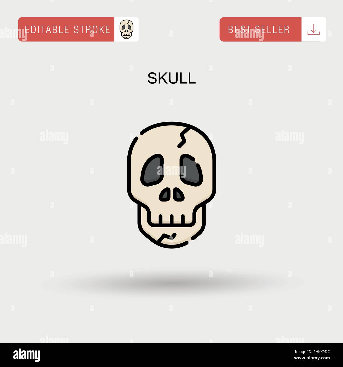 Skull Simple vector icon Stock Vector Image & Art - Alamy