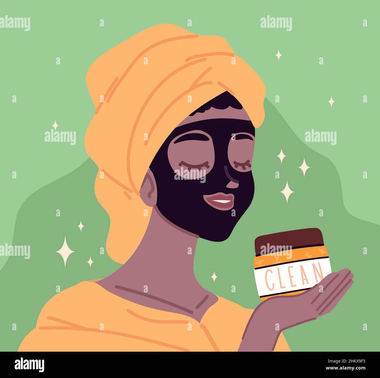 Applying skin care mask Stock Vector Images - Alamy