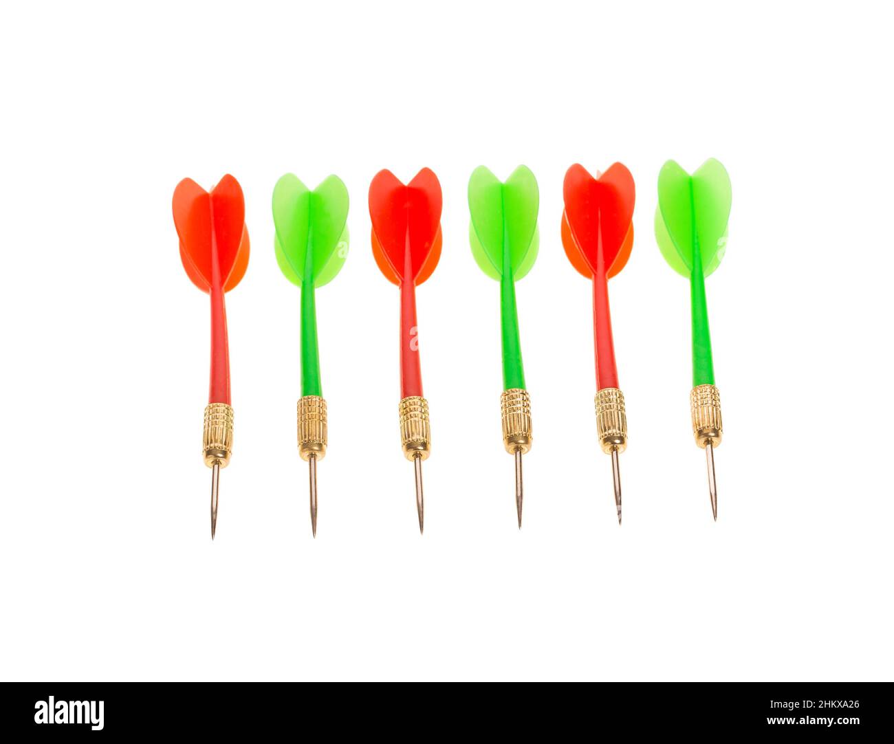 Green and red dart arrows. Isolated on a white background Stock Photo ...