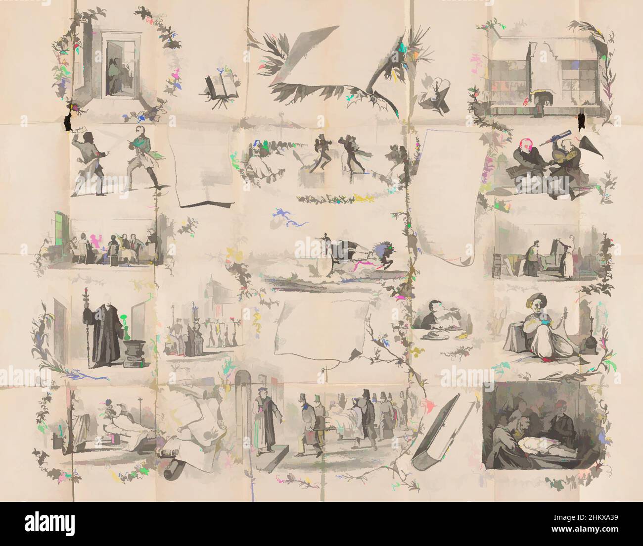 Art inspired by Cartoon in Leiden student almanac, 1865, Cartoon with ...