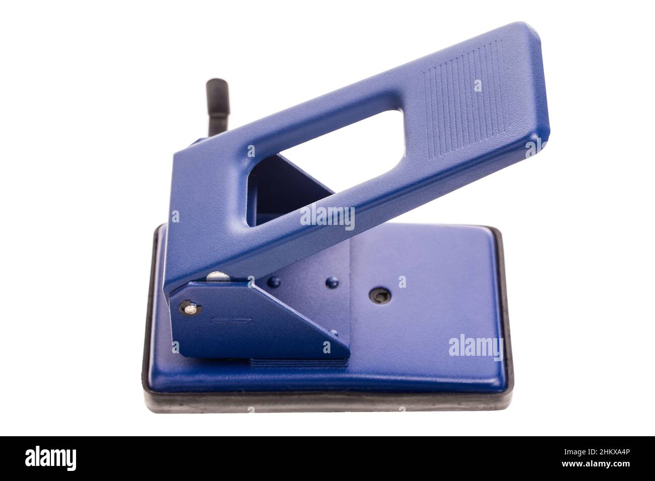 Blue office hole puncher. Isolated on a white background Stock Photo ...
