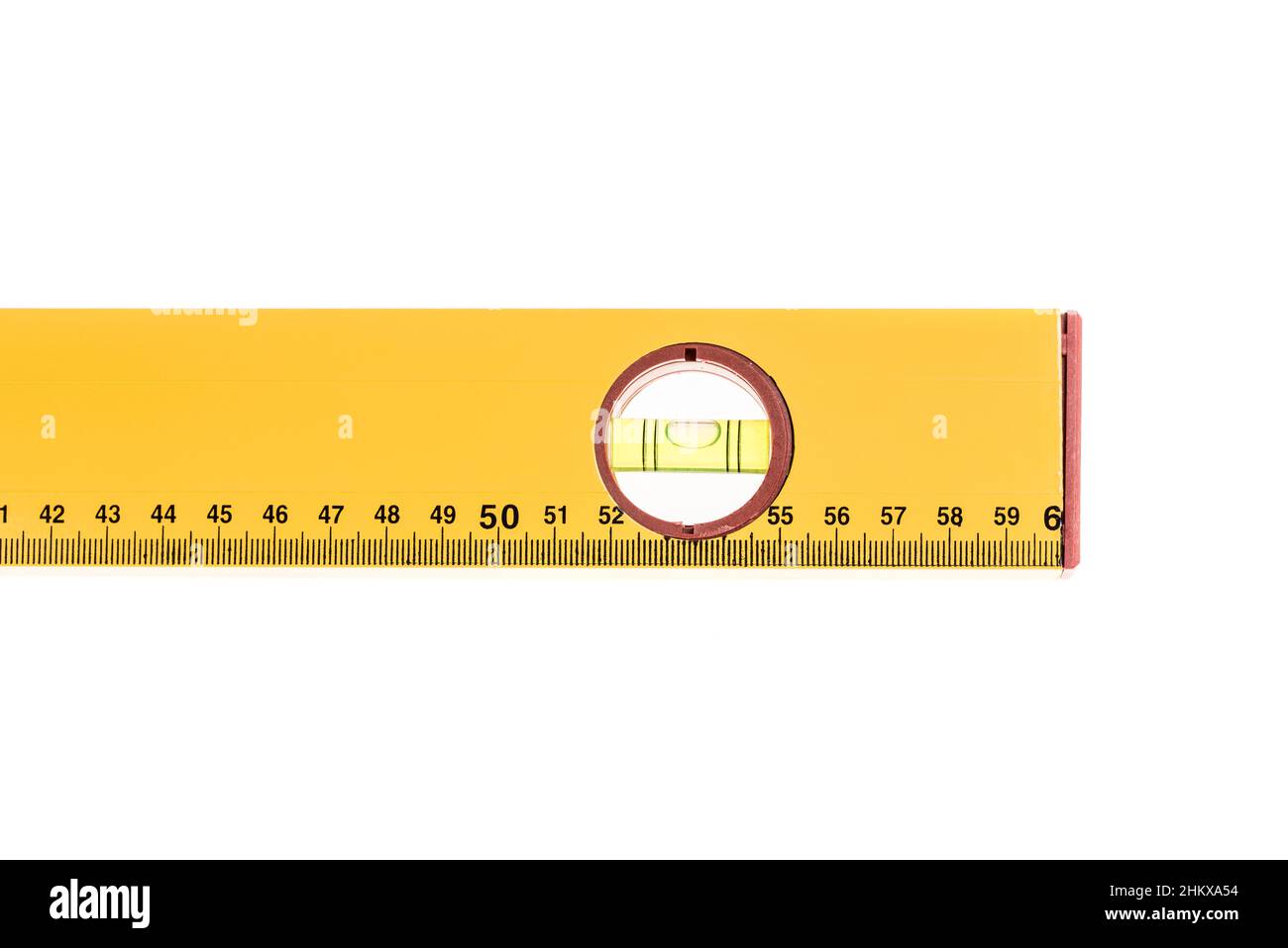 Yellow block level meter with bubble. Isolated on a white background ...