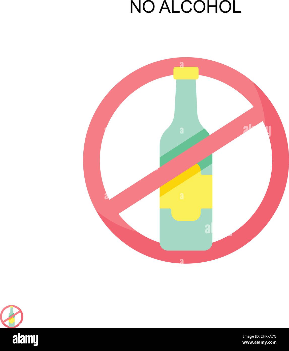 No alcohol Simple vector icon. Illustration symbol design template for ...