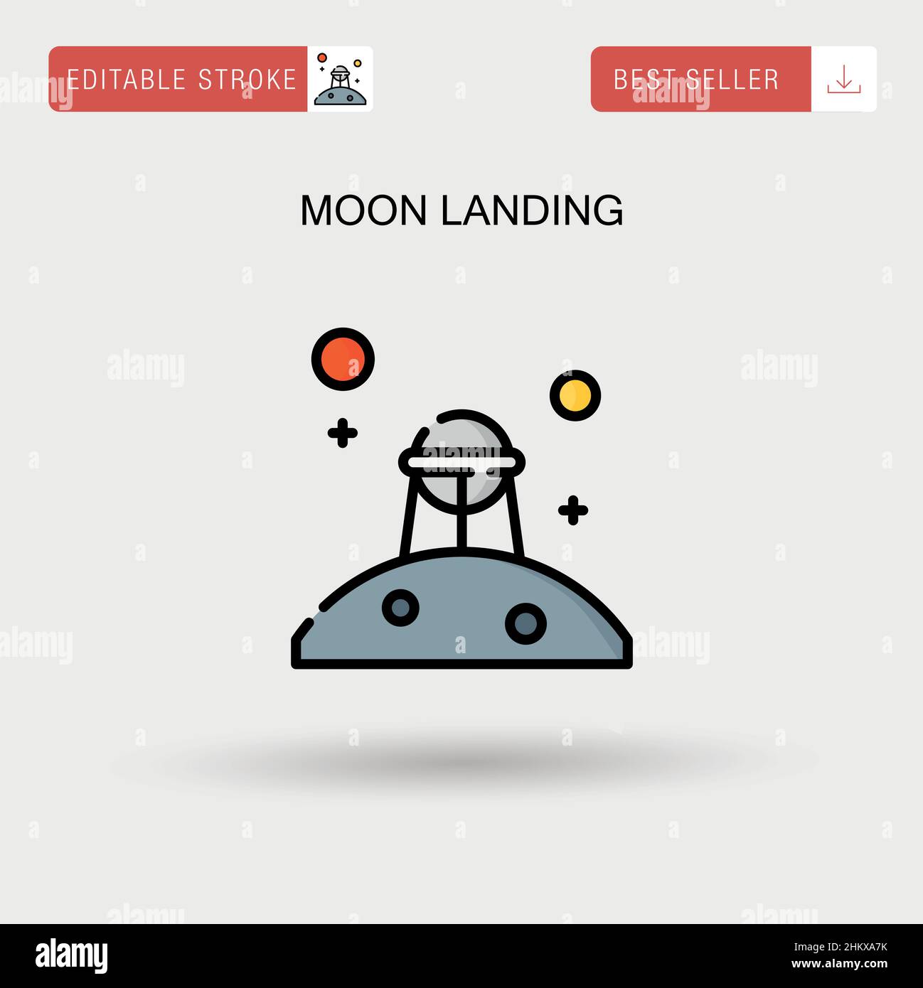 Moon landing Simple vector icon Stock Vector Image & Art - Alamy
