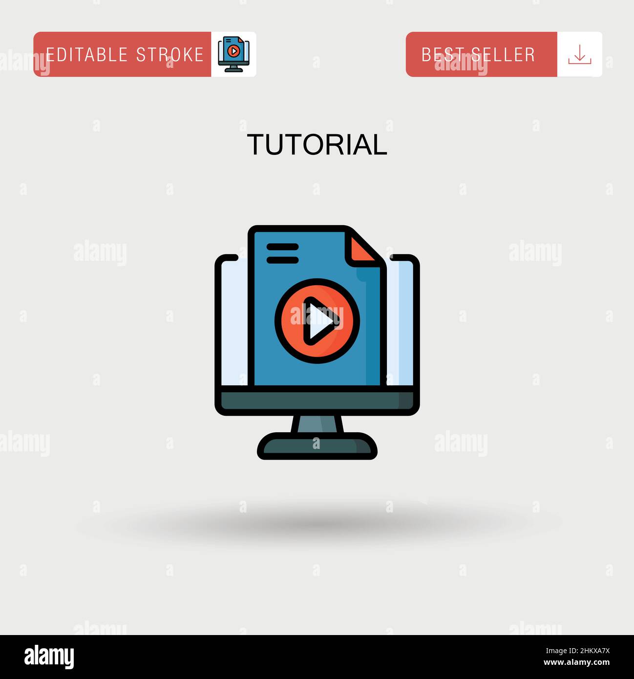 Tutorial Simple vector icon Stock Vector Image & Art - Alamy