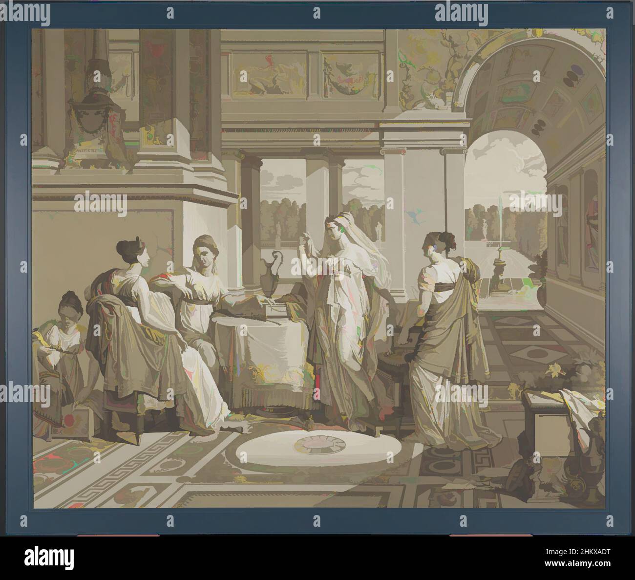 Art inspired by Interior item, Tableau in paper peinted in grisaill ...