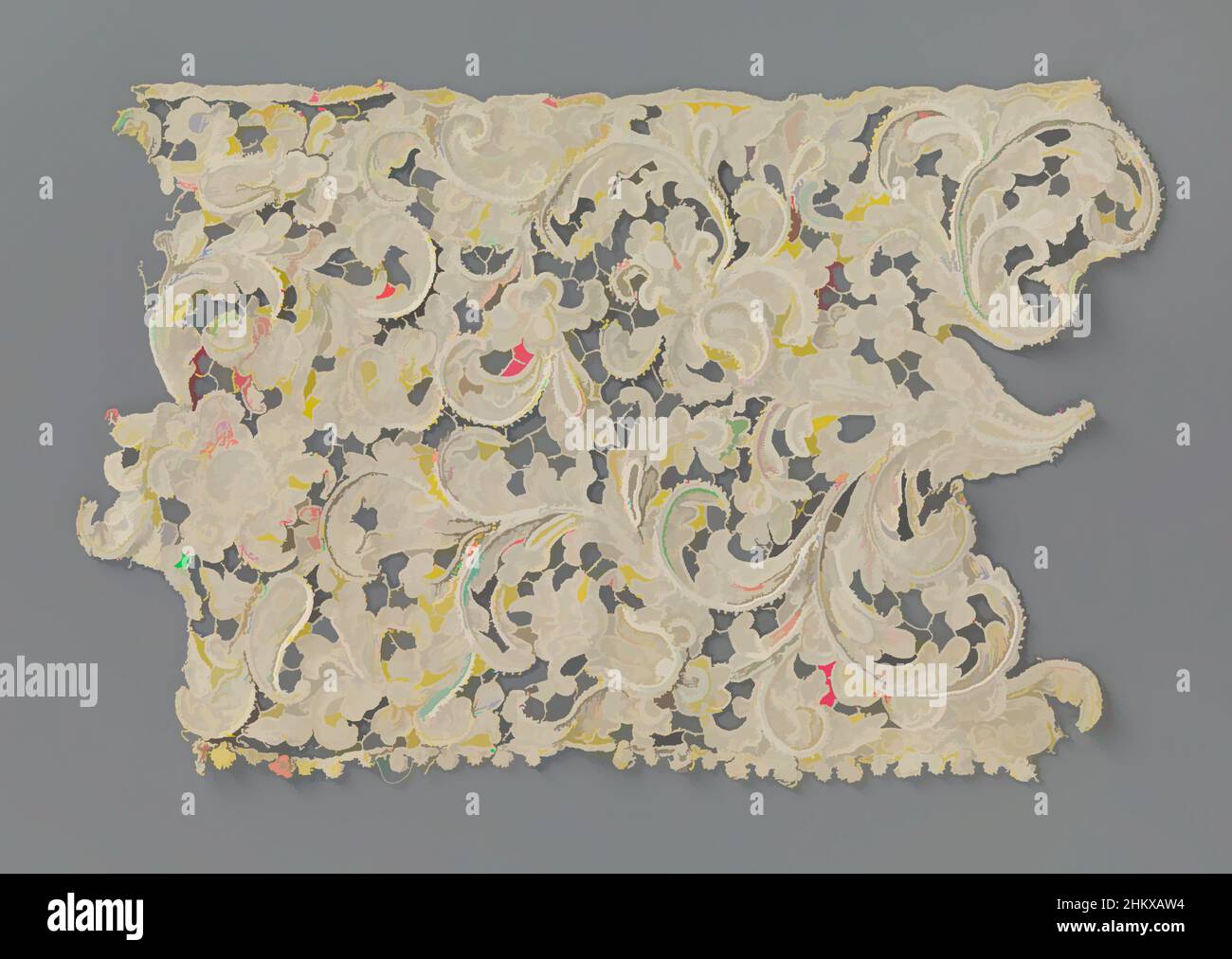 Art inspired by Strip of needlepoint lace with asymmetrical acanthus ...