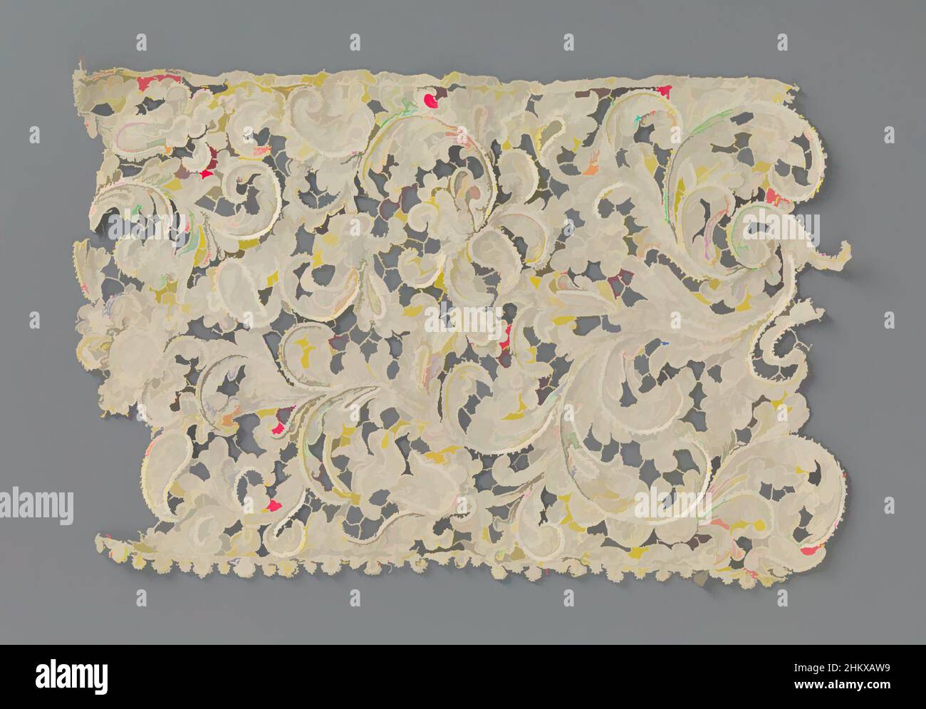 Art inspired by Strip of needlepoint lace with asymmetrical acanthus ...