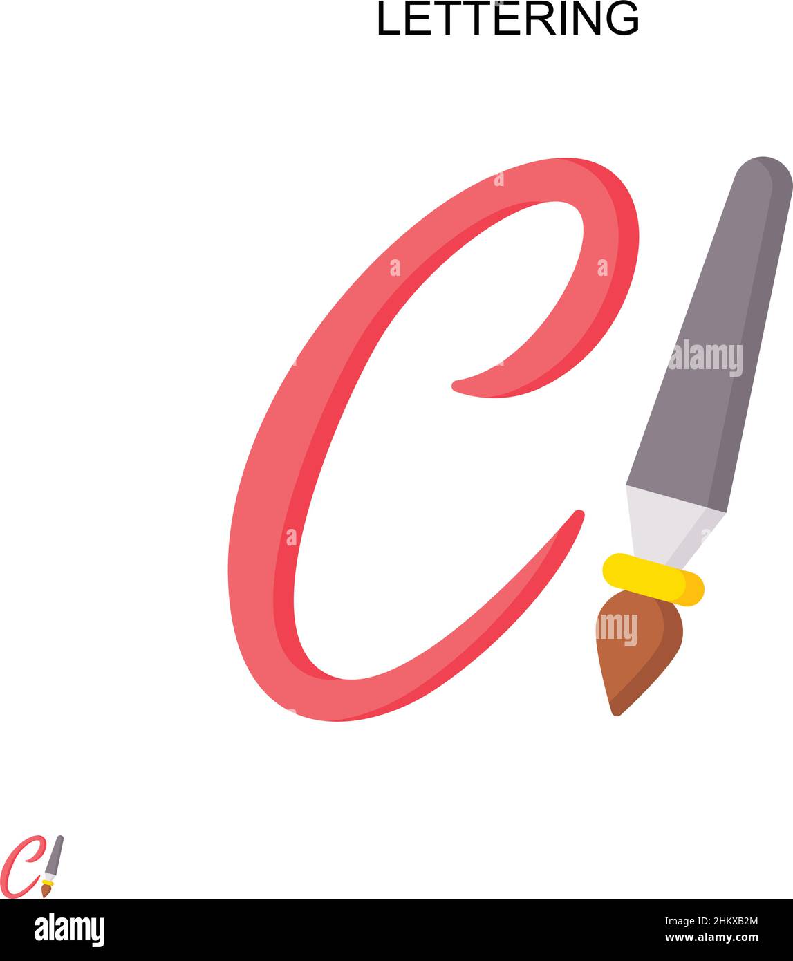Lettering Simple vector icon. Illustration symbol design template for ...