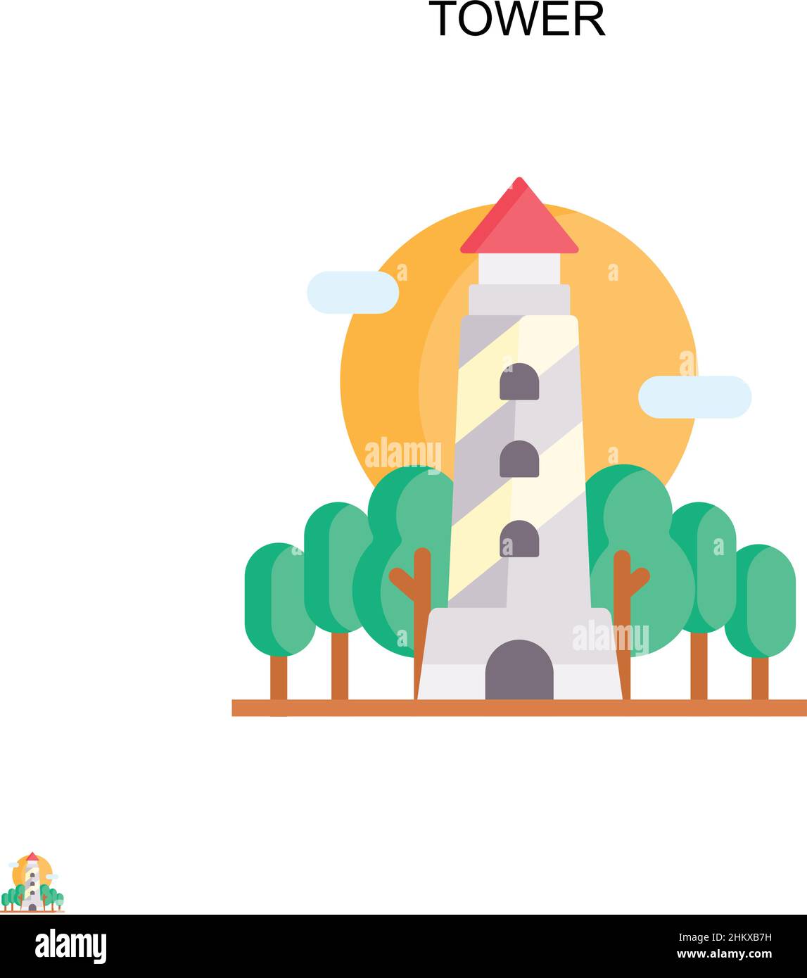 Tower Simple vector icon. Illustration symbol design template for web ...