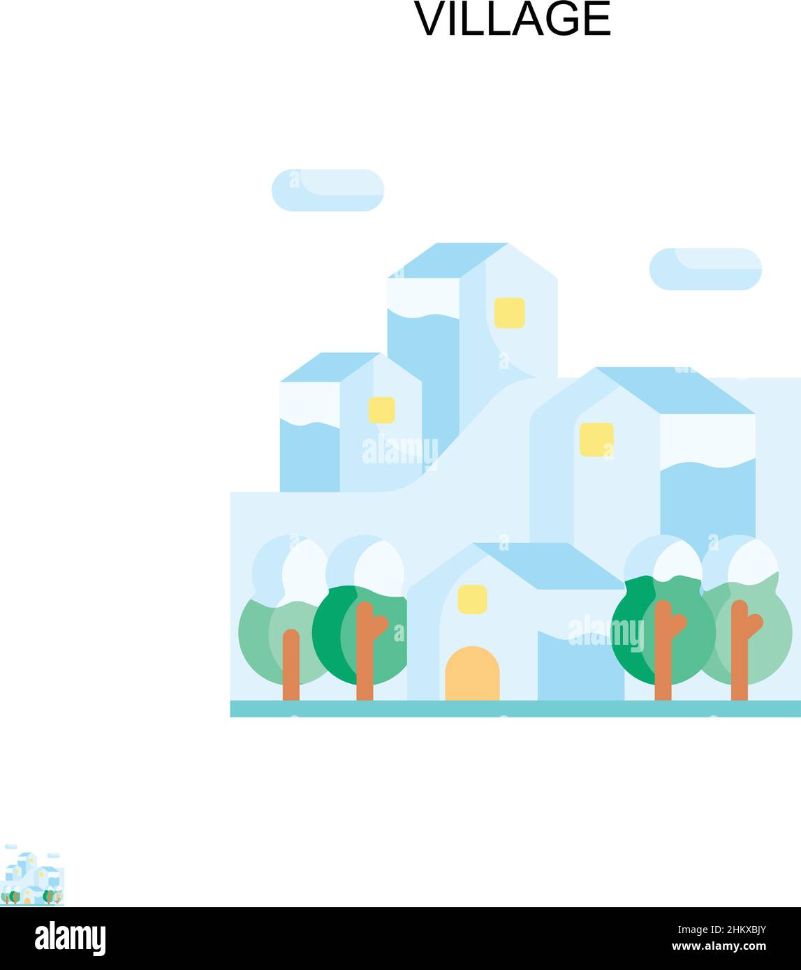 Village Simple vector icon. Illustration symbol design template for web ...