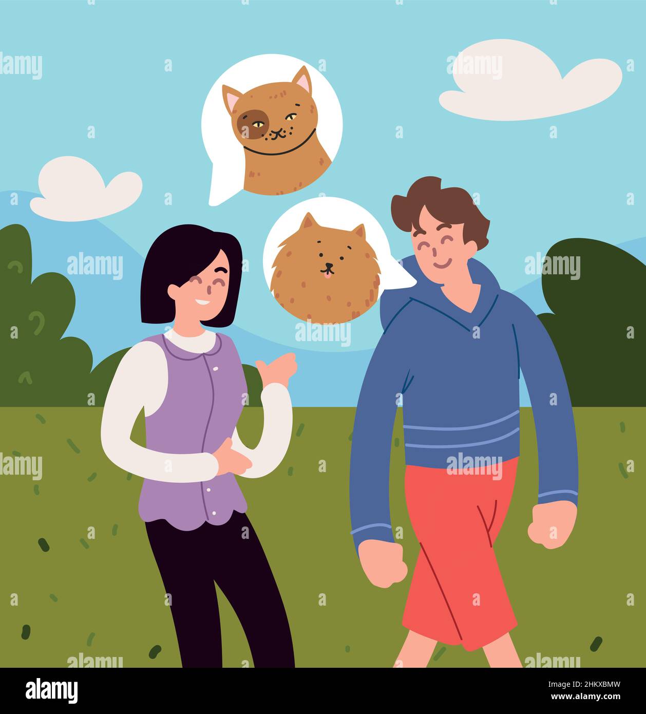 people talking about their pets Stock Vector Image & Art - Alamy