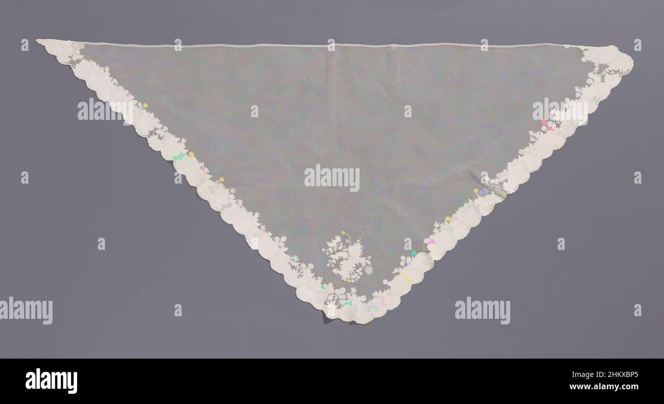 Art inspired by Fichu of lace embroidery on machine tulle with exotic ...