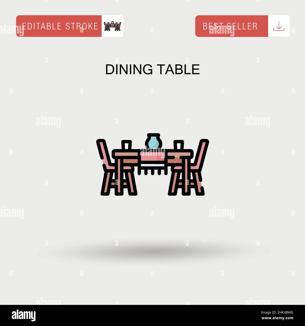 Dining table Simple vector icon Stock Vector Image & Art - Alamy