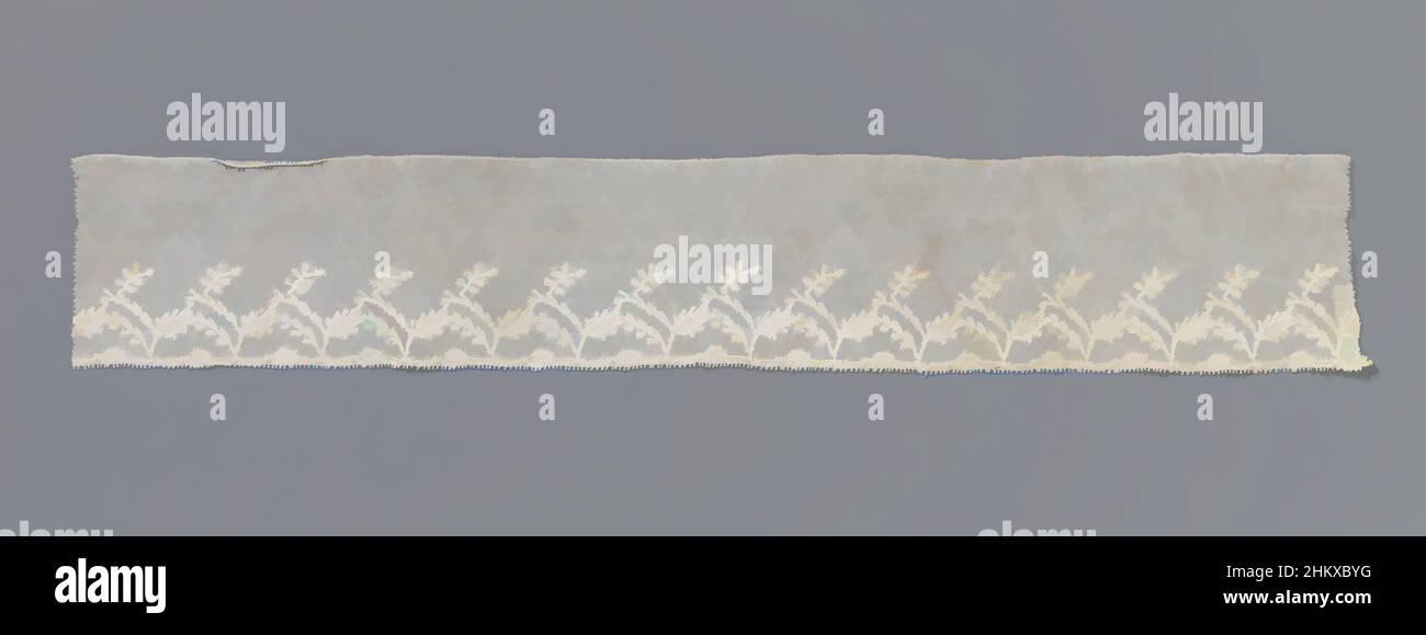 Art inspired by Strip of bobbin lace with v-shaped branches on which an ...