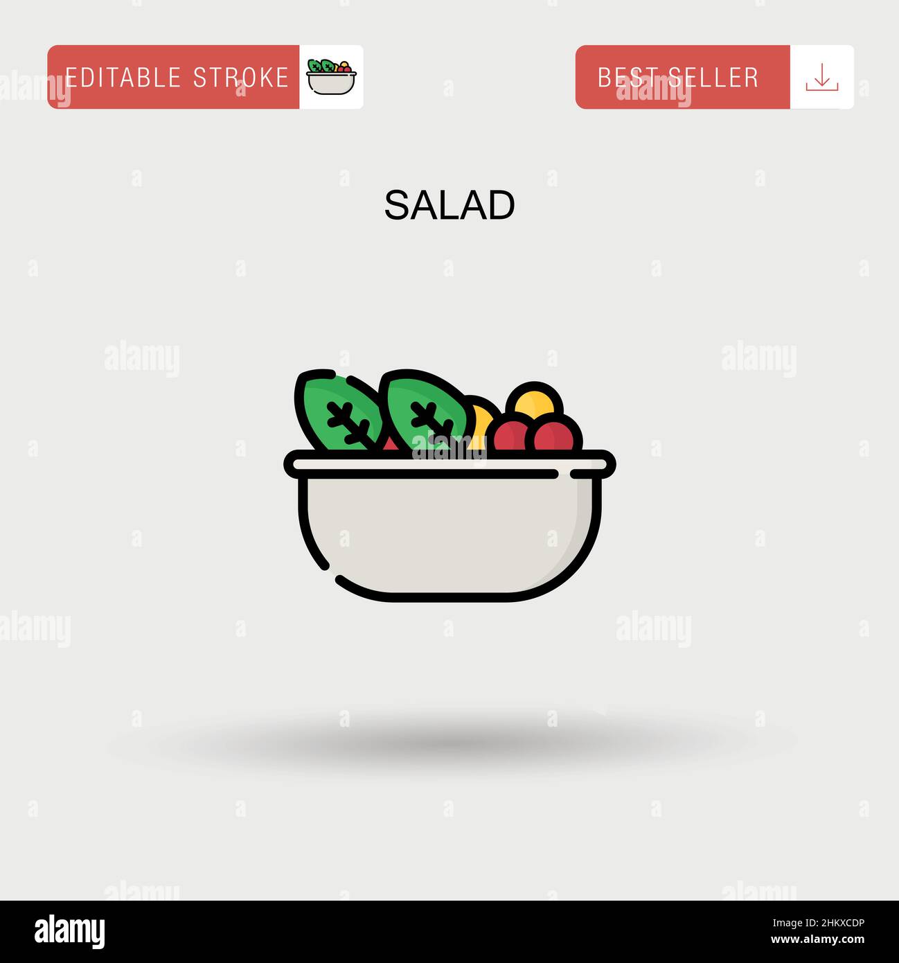 Lettuce salad plate Stock Vector Images - Alamy