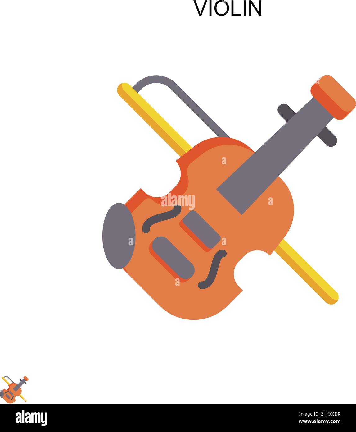 Violin Simple vector icon. Illustration symbol design template for web ...