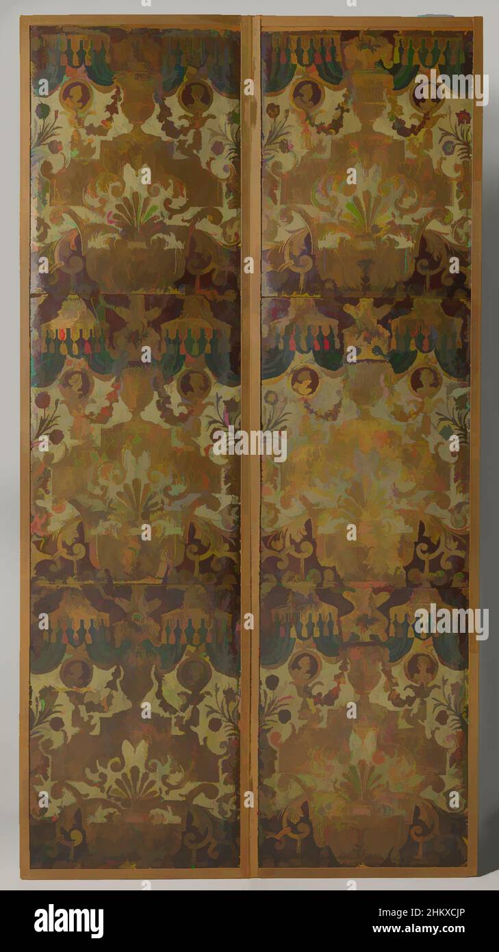 Art inspired by Chamber screen, two-panel, covered with twice three ...