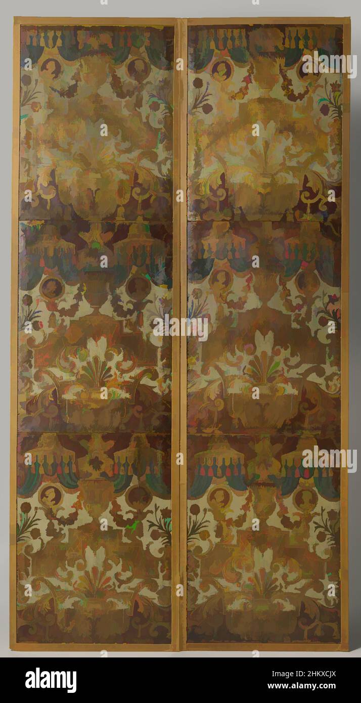 Art inspired by Chamber screen, two-ply, lined with twice three sheets ...