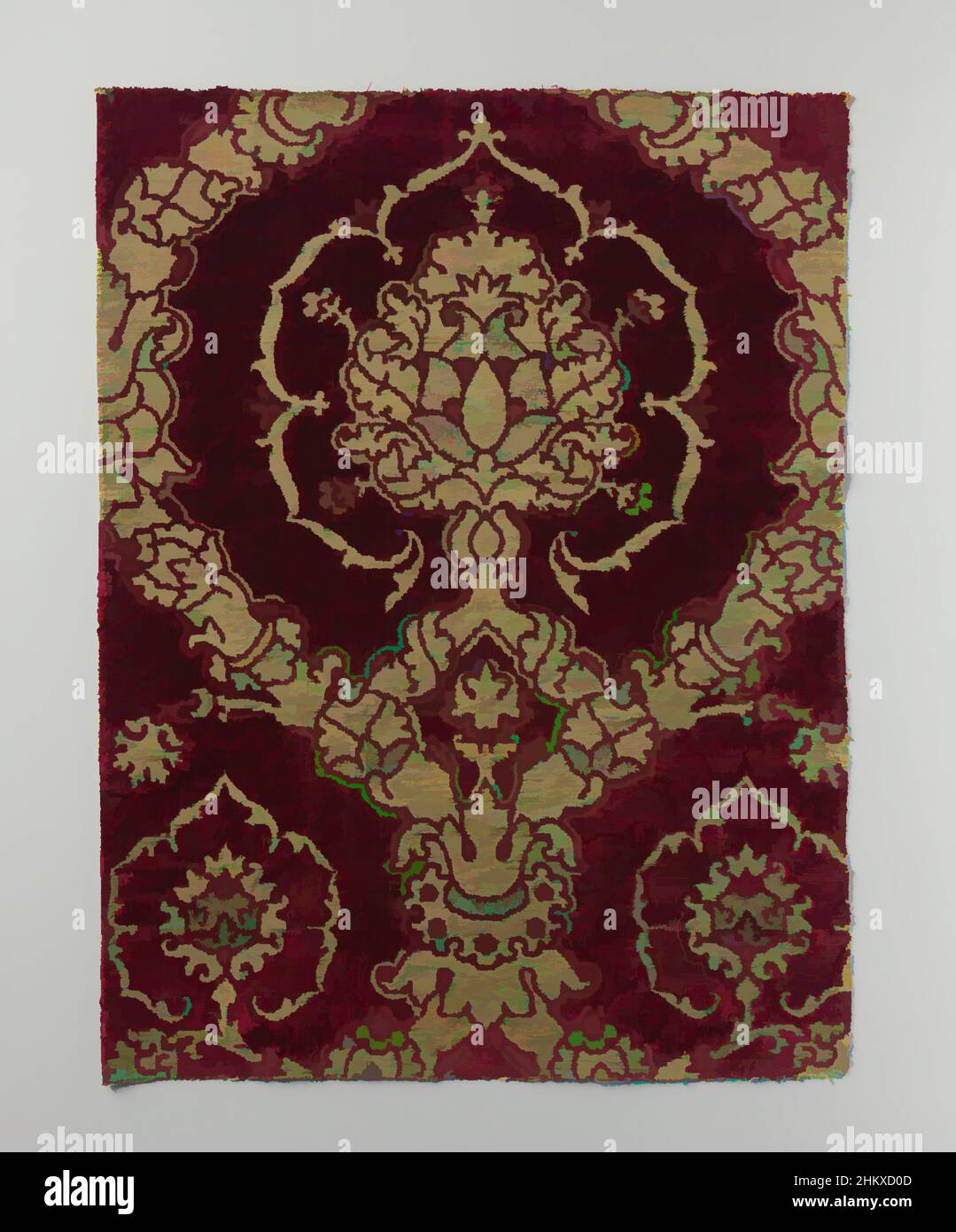 Art inspired by Fragment of silk velvet brocade on gold ground with ...