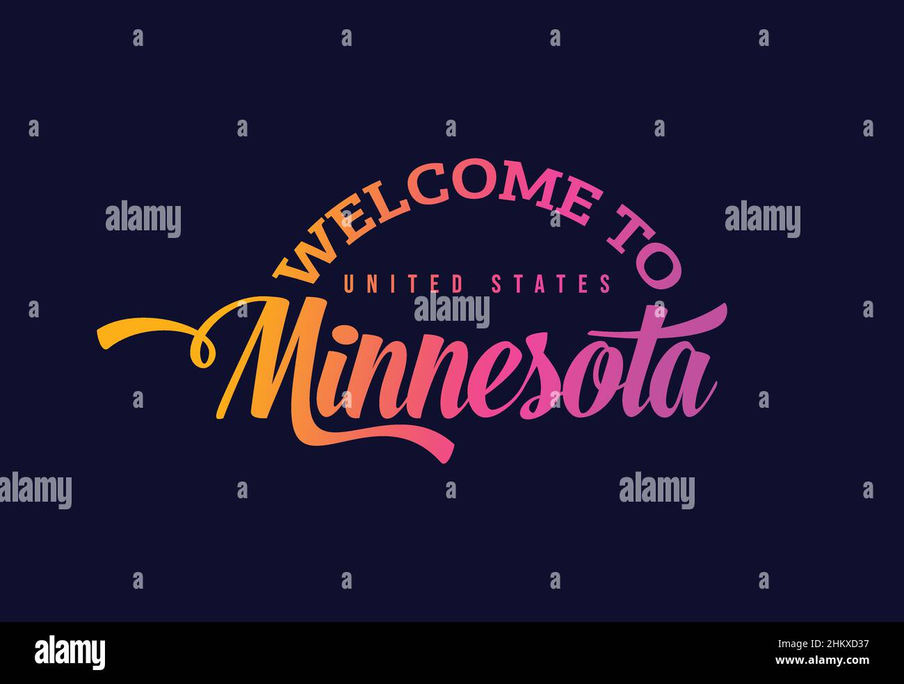 Welcome To Minnesota United States, Word Text Creative Font Design ...