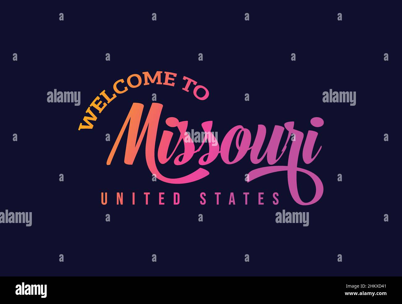 Welcome To Missouri United States, Word Text Creative Font Design ...