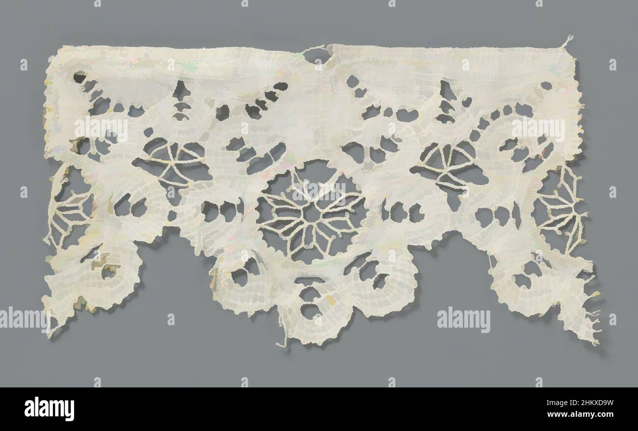 Art inspired by Strip of bobbin lace with lobed circular scallop with ...