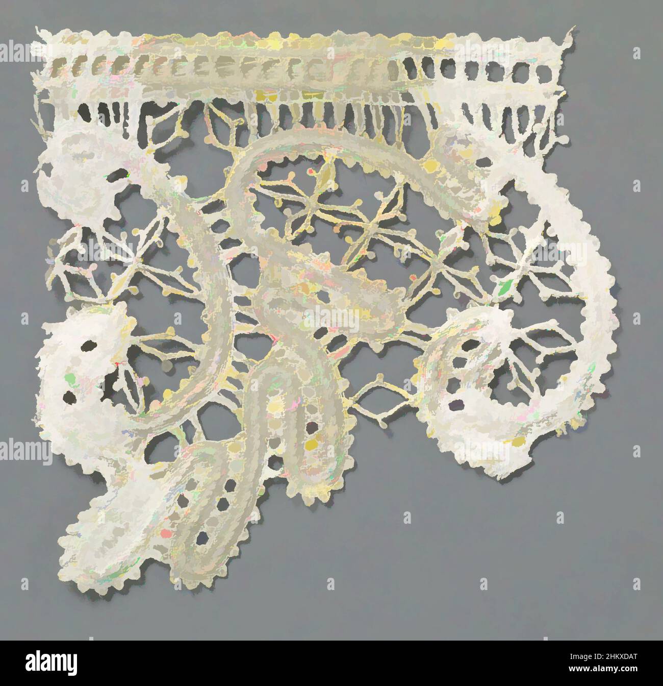 Art inspired by Strip of bobbin lace with swinging ribbon in large ...