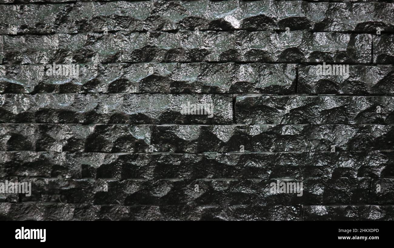 cool and attractive wall design in black and unique texture Stock Photo ...